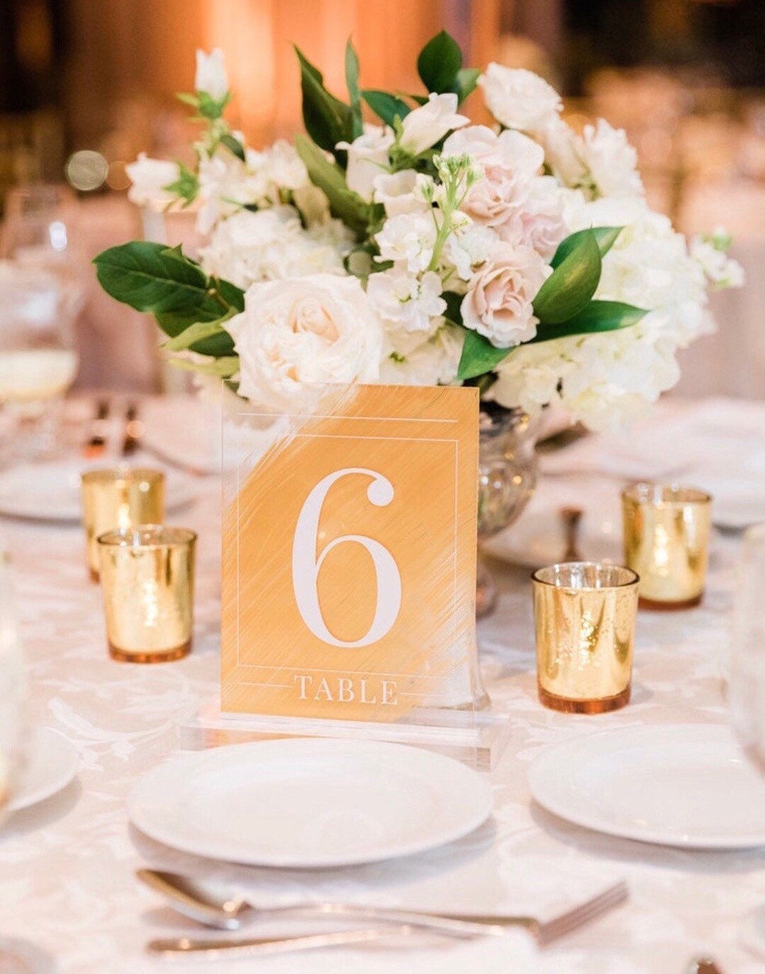 Painted Acrylic Table Number, Table Numbers, Clear Printed Wedding ...