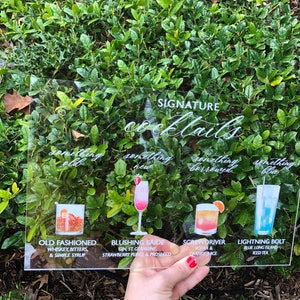 In Memory - Signature Cocktail Menu - Etsy