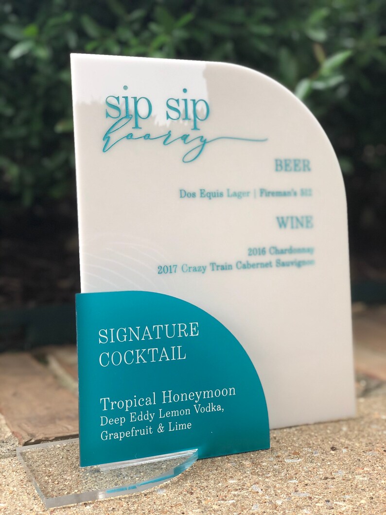 Custom Bar Menu Personalized Bar Sign With Laser Cut Details - Etsy