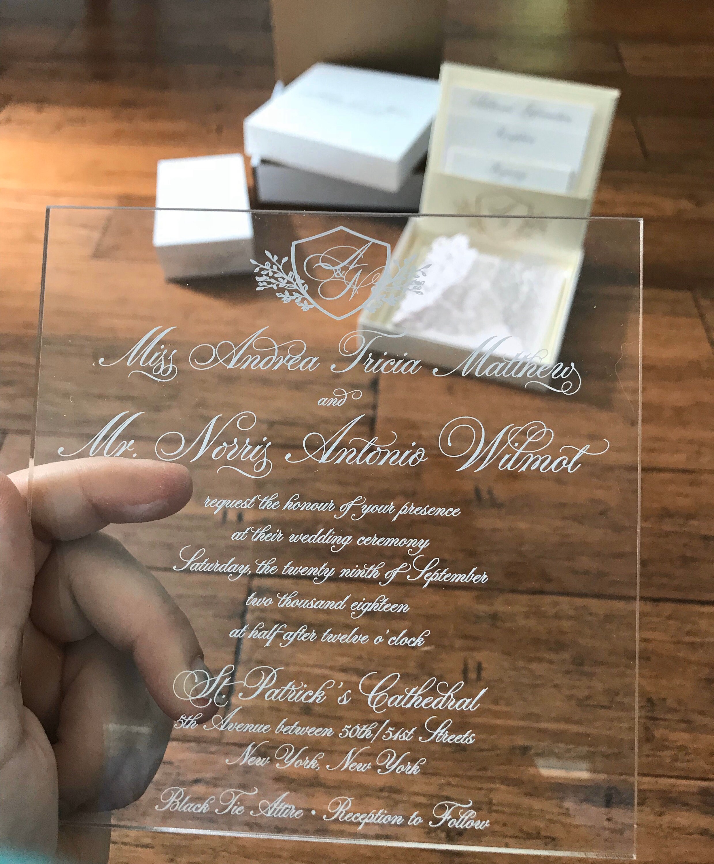 Custom Acrylic Wedding Invitation - Etsy