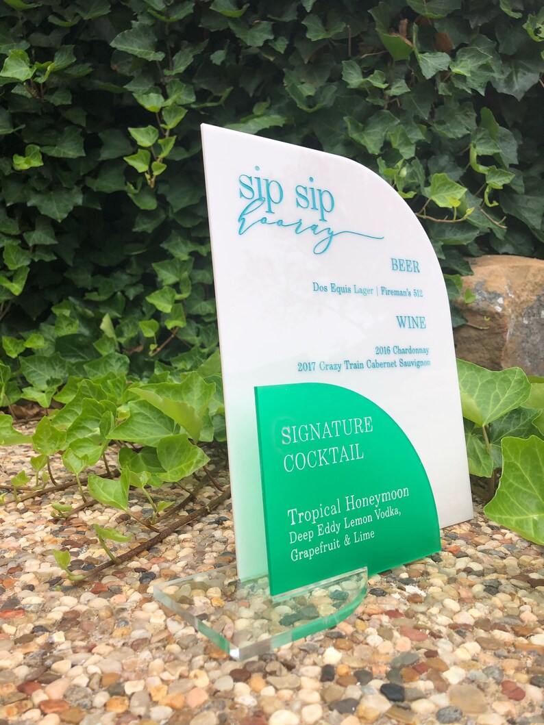 Custom Bar Menu Personalized Bar Sign With Laser Cut Details - Etsy