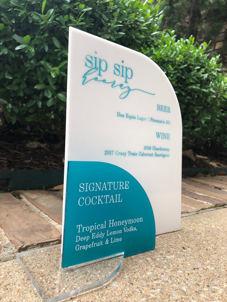 Custom Bar Menu Personalized Bar Sign With Laser Cut Details - Etsy