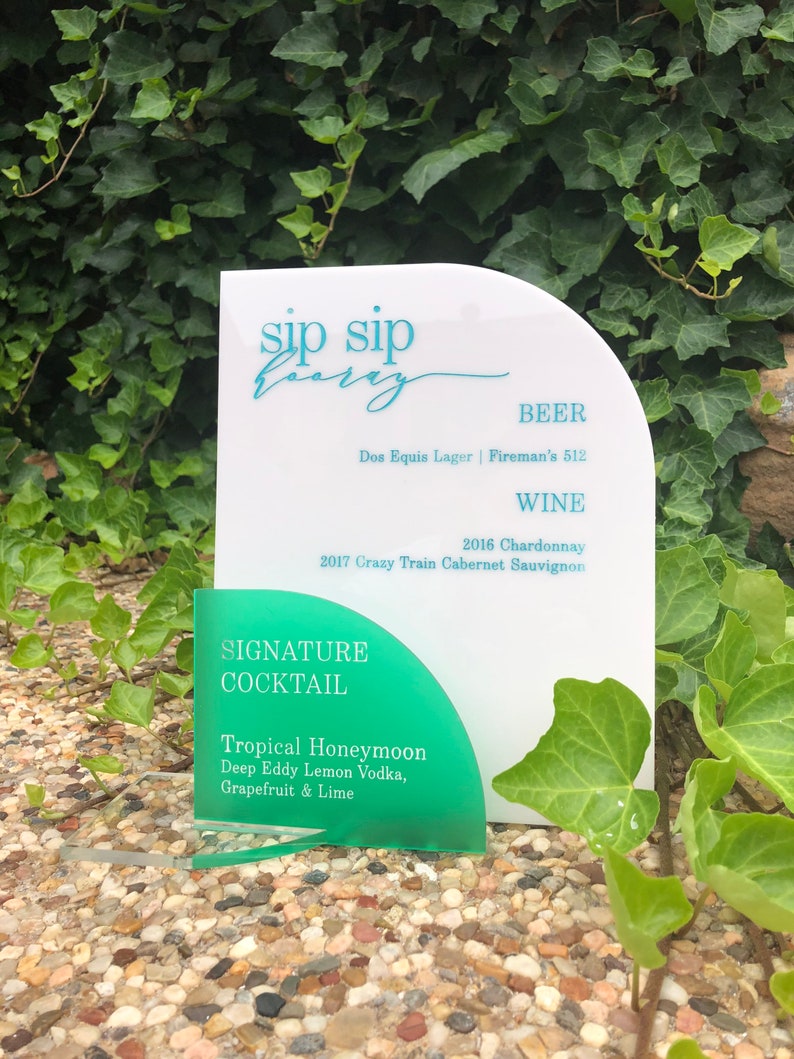 Custom Bar Menu Personalized Bar Sign With Laser Cut Details - Etsy