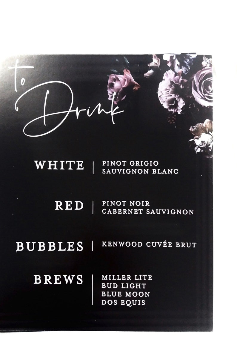 In Memory - Signature Cocktail Menu - Etsy