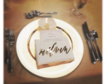 Gold Elegant Wedding Cursive Table Number Custom Laser Cut - Etsy