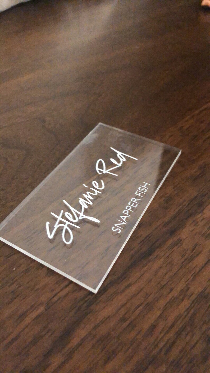 Acrylic place cards clear or painted lucite place cards | Etsy