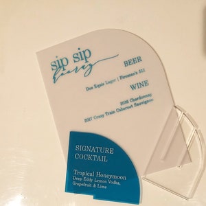 Custom Bar Menu - Personalized Bar Sign With Laser Cut Details ...