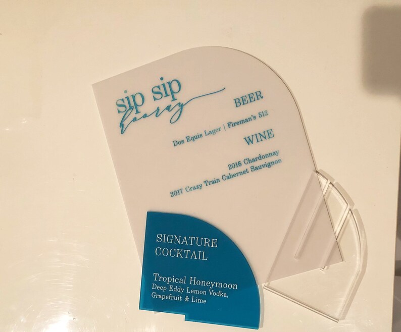 Custom Bar Menu Personalized Bar Sign With Laser Cut Details - Etsy