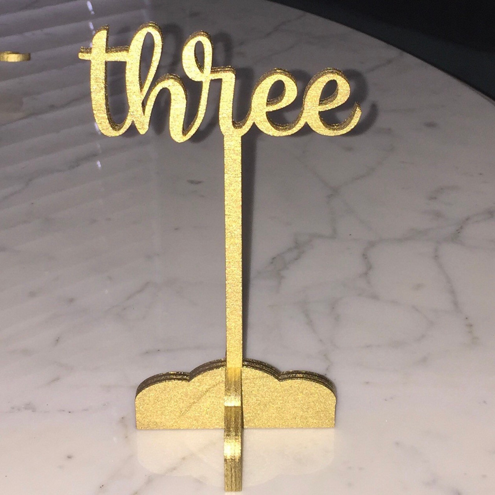 Gold Elegant Wedding Cursive Table Number Custom Laser Cut - Etsy