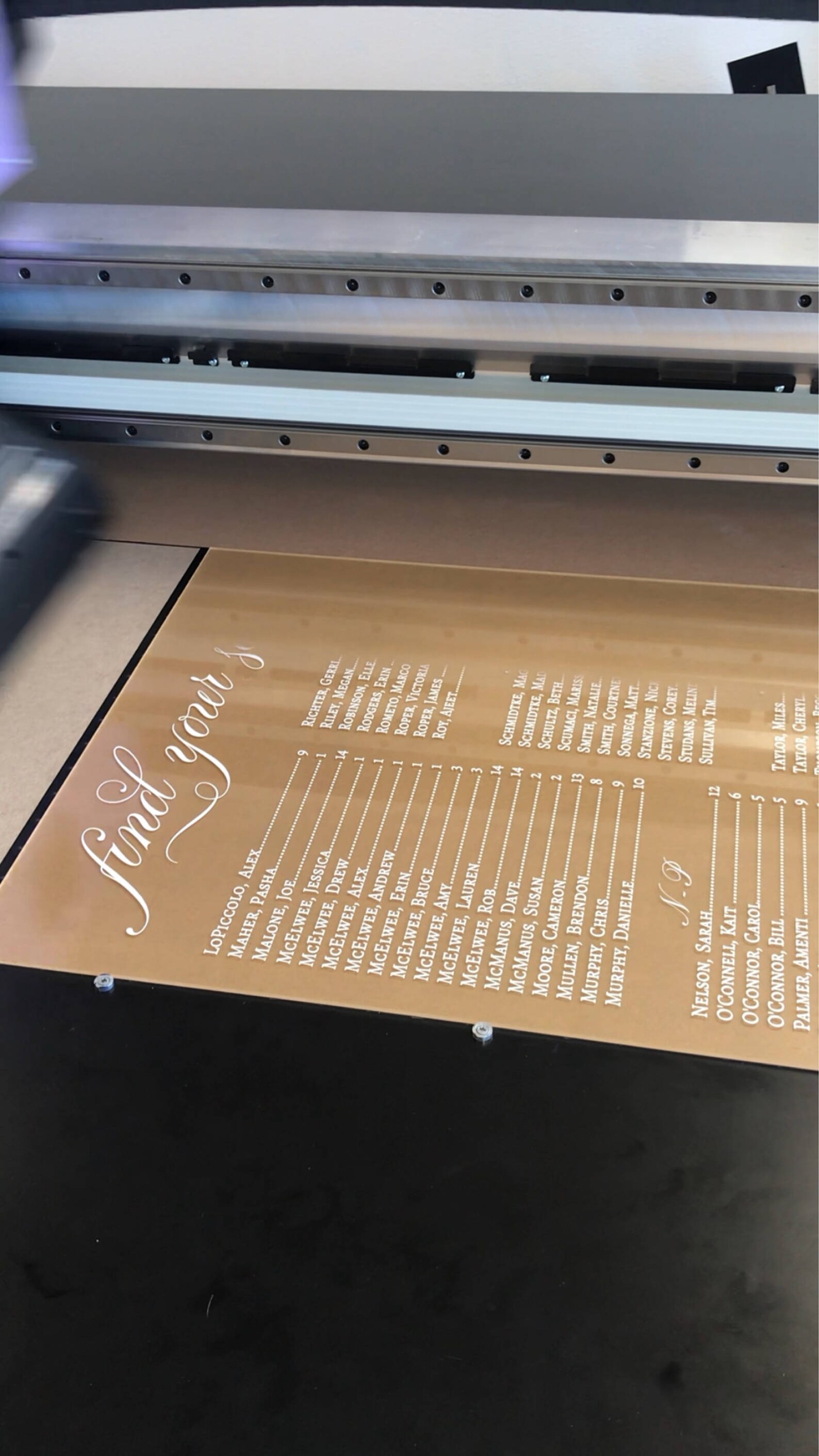 Acrylic Seating Chart Printed Clear Acrylic Seating Chart - Etsy