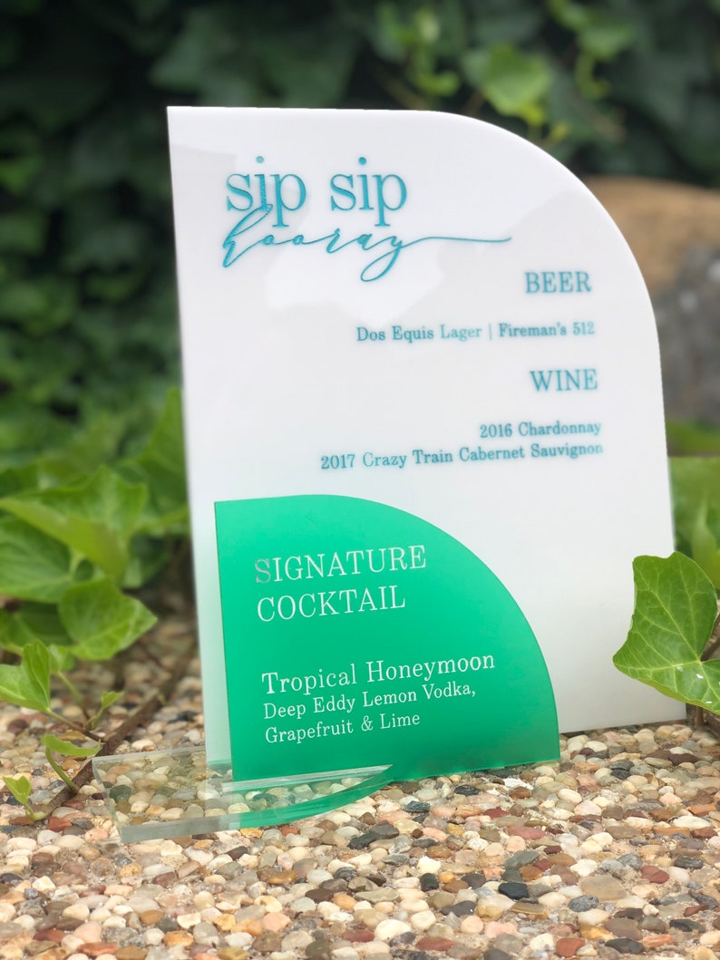 Custom Bar Menu Personalized Bar Sign With Laser Cut Details - Etsy