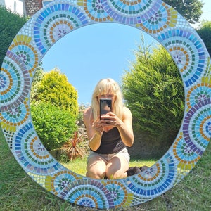 Large 'summer' Mosaic Mirror 69cm/27 Inch Diameter - Etsy