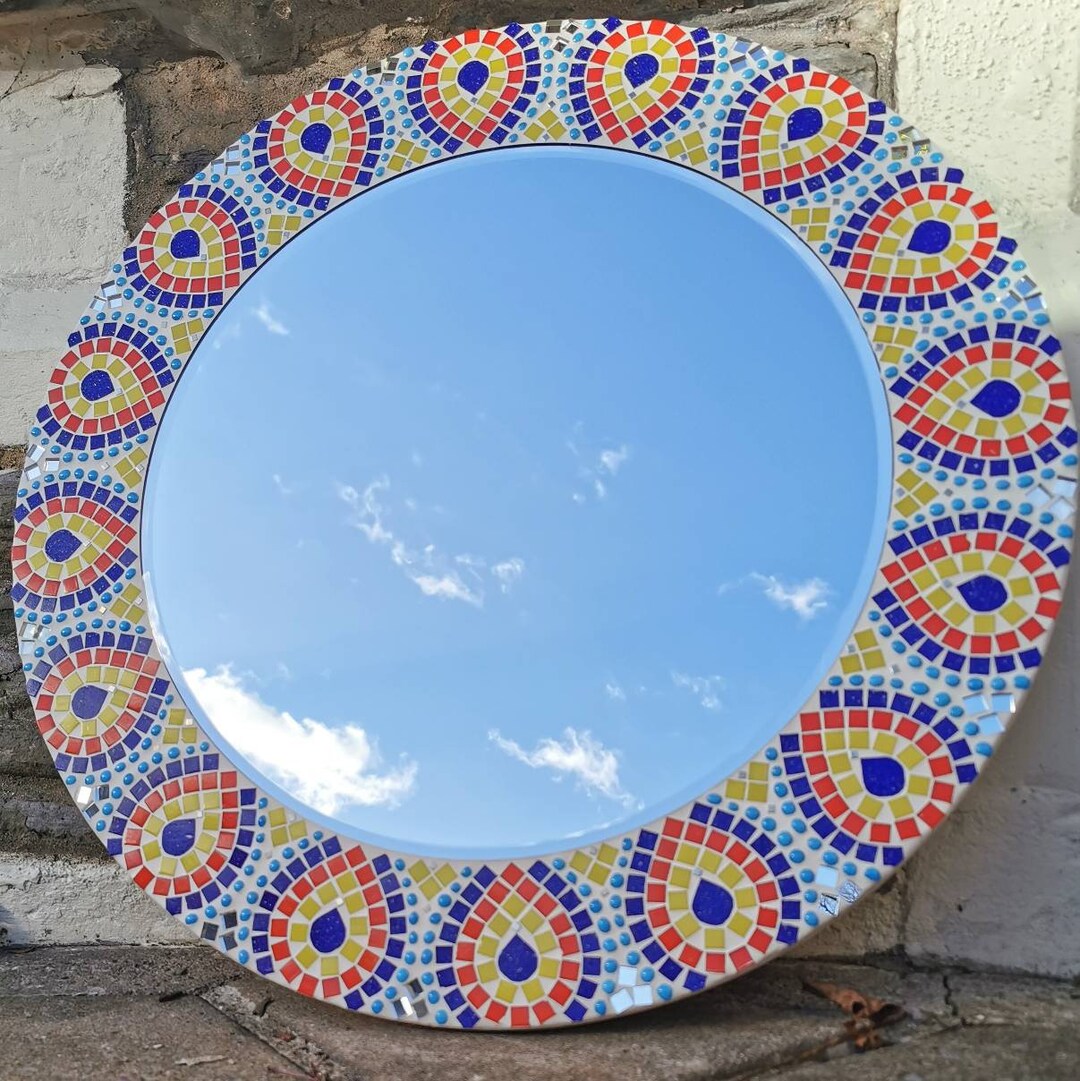 Vibrant Droplet Mosaic Mirror - Etsy