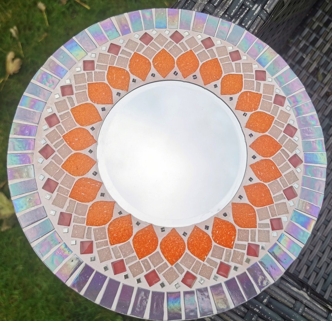 Mosaic Mirror Kit, 'pink Goddess' Mirror 25cm Diameter - Etsy