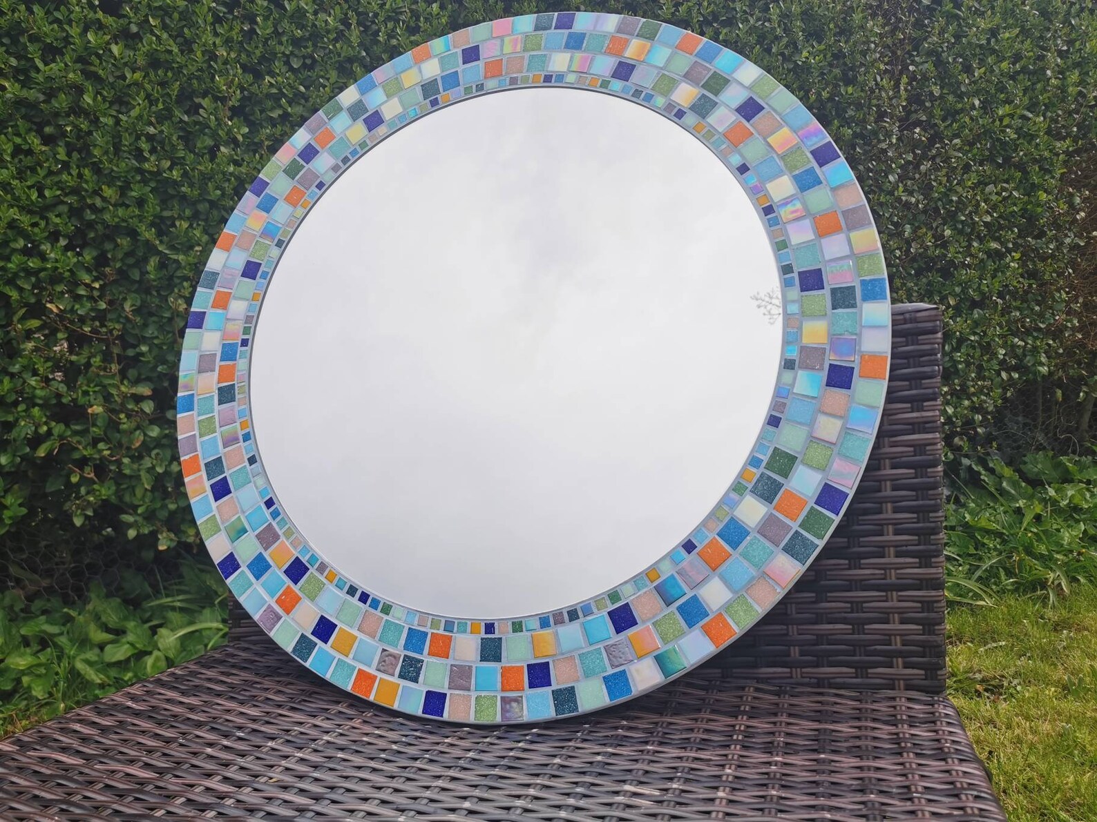 Patchwork Pattern Mosaic Mirror Round Vibrant Wall Mirror - Etsy