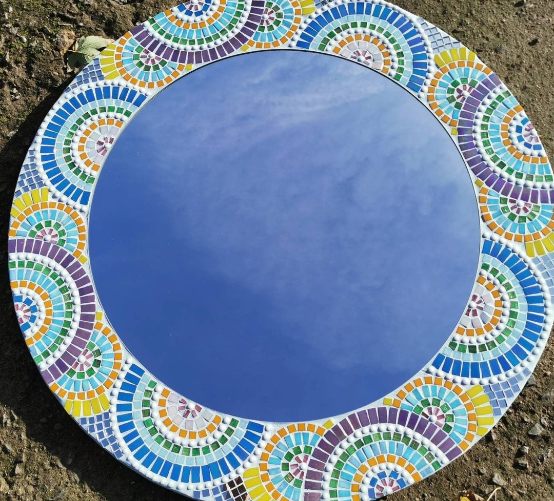 Large 'summer' Mosaic Mirror 69cm/27 Inch Diameter - Etsy