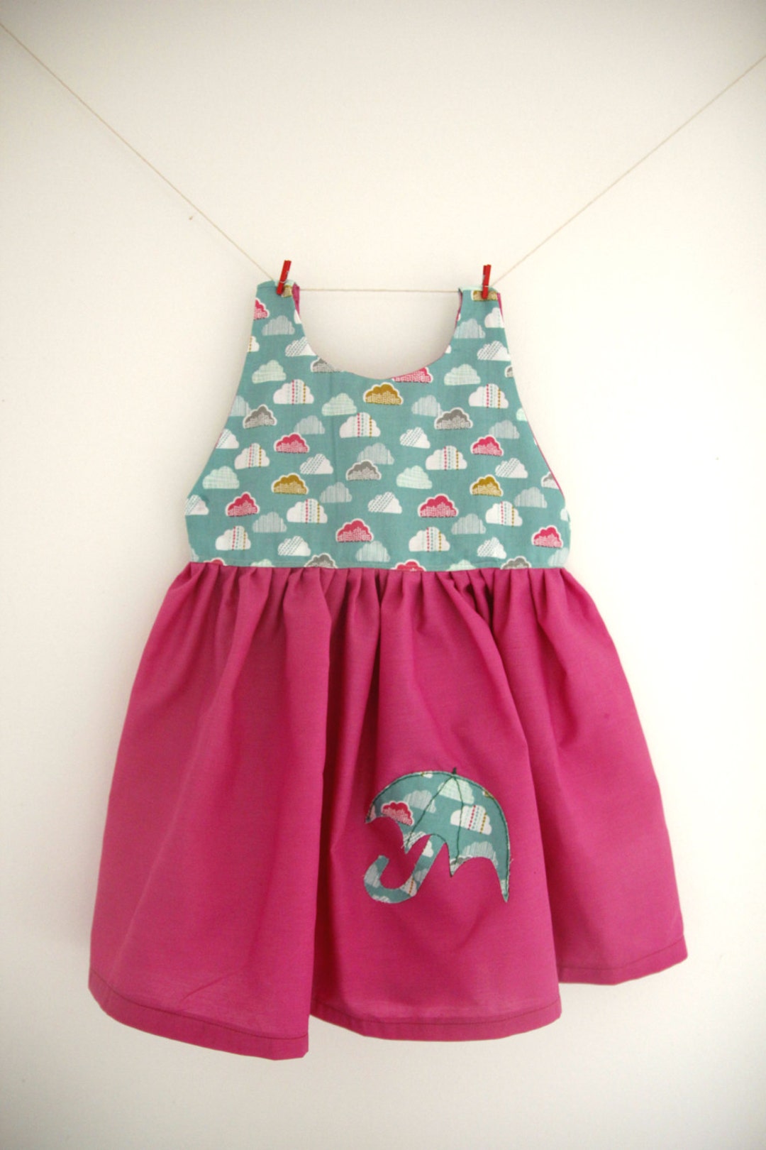 Cloud / Umbrella Dress, Cloud Print, Cloud Gift, Girls Dress, Toddler ...