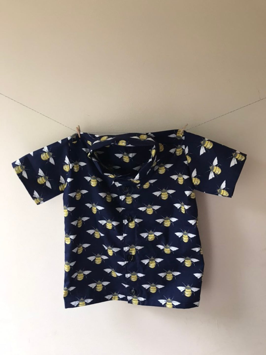 Bee Shirt, Bee Top, Bee Print, Bee Clothes, Button Down Shirt, Collared ...