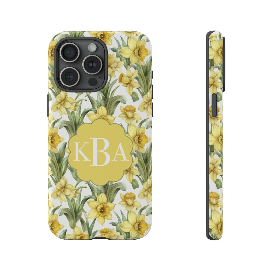 Monogrammed March Daffodil Birth Flower Phone Case, Personalized Birth ...