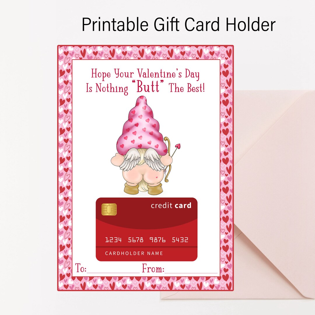 Valentine's Day Gift Card Holder, Printable Valentine's Card, Funny ...