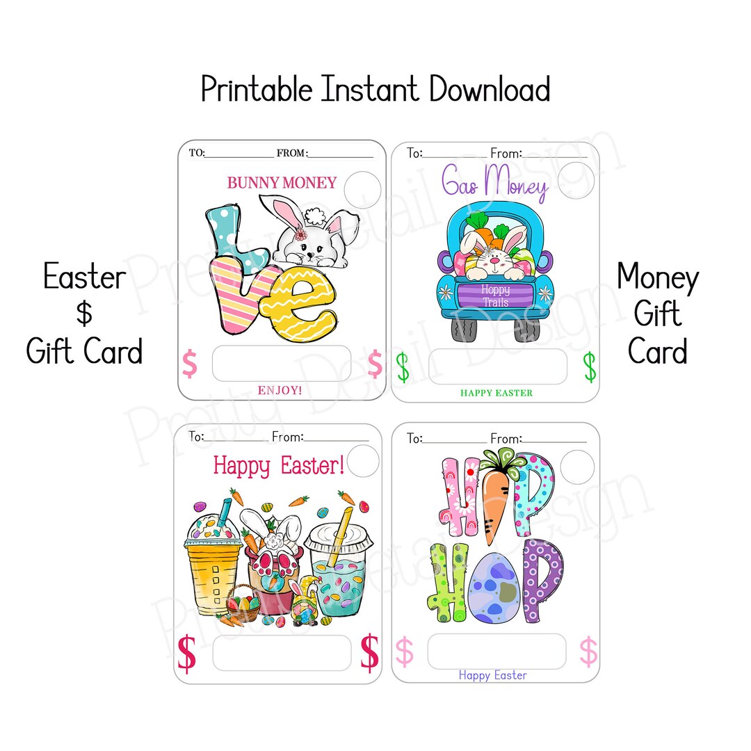 Easter Money Cards, Easter Basket Filler, Easter Basket Stuffer, Easter ...