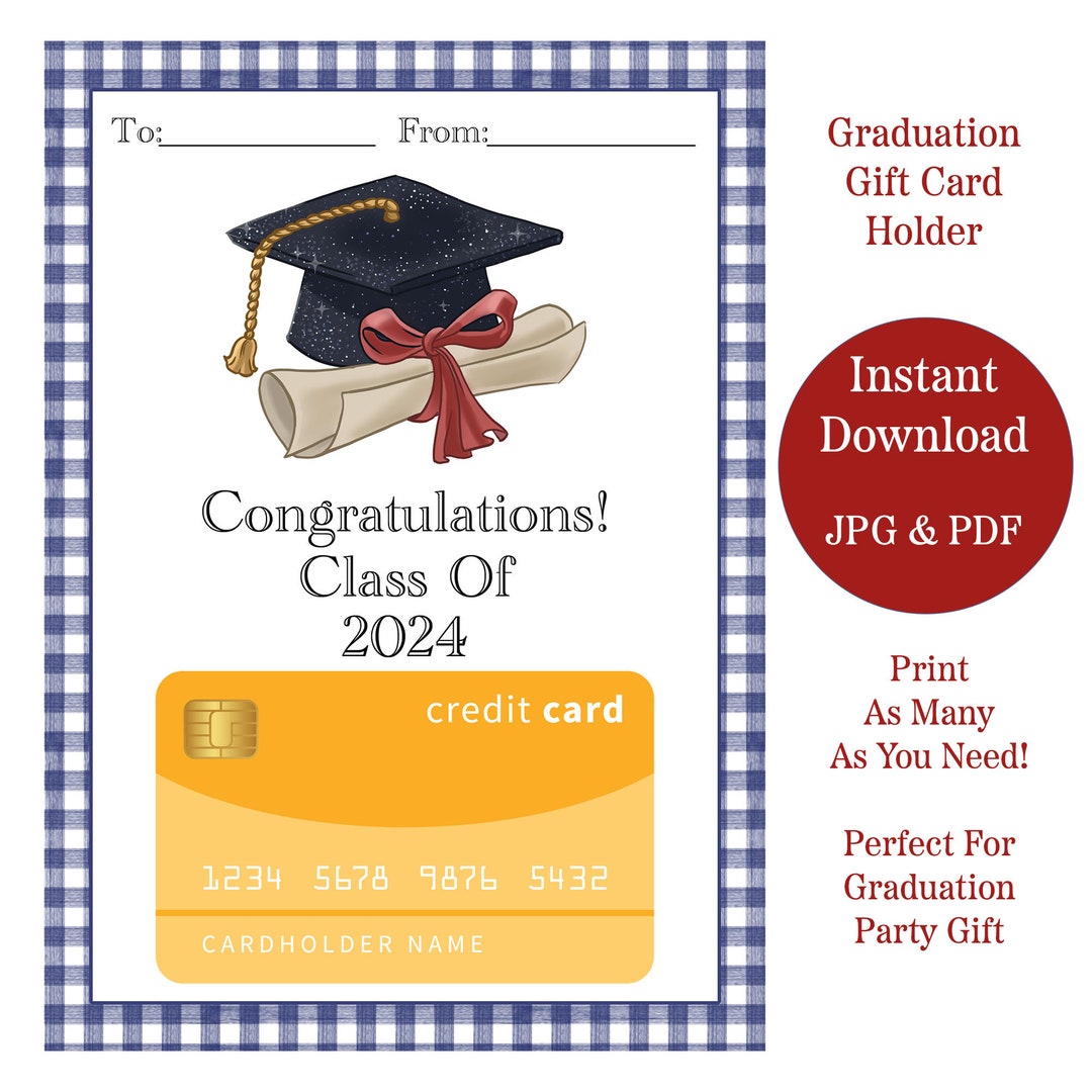 Printable Graduation Gift Card Holder, Card for Graduate, Graduation ...