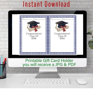 Printable Graduation Gift Card Holder, Card for Graduate, Graduation ...