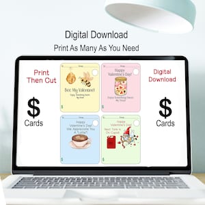 Printable Money Gift Cards, Valentine's Day Gift, Money Card, Teacher ...