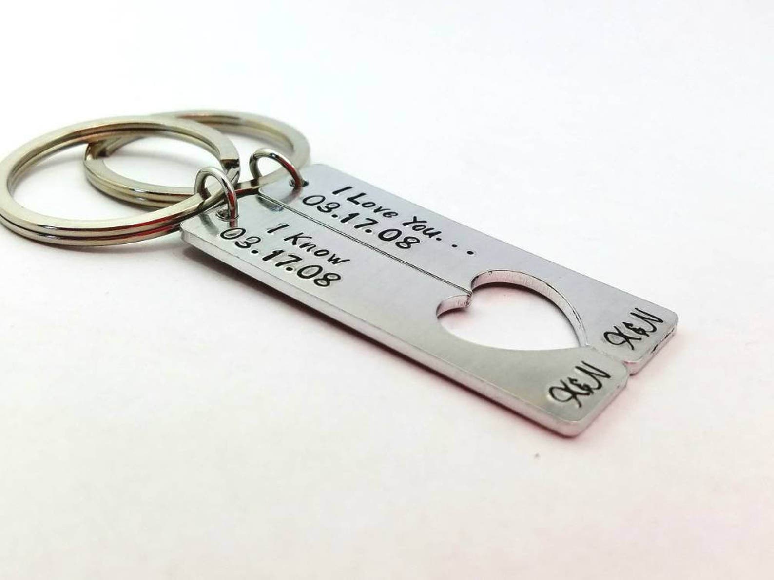 Half Heart Bar Keychain Set for Couples Custom Split Heart - Etsy