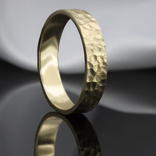 Matte Finish Hammered Ring Texture Ring Wedding Band - Etsy