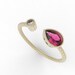 Open Ring Pink Ruby Adjustable Stacking Ring Red Gemstone July ...