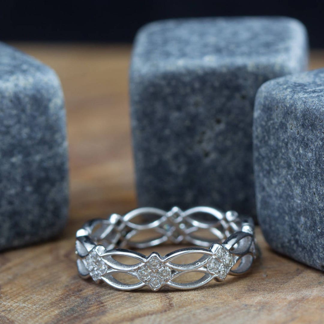 Celtic Eternity Ring With Diamonds - Gothic - Eternity Band - Gold Ring ...