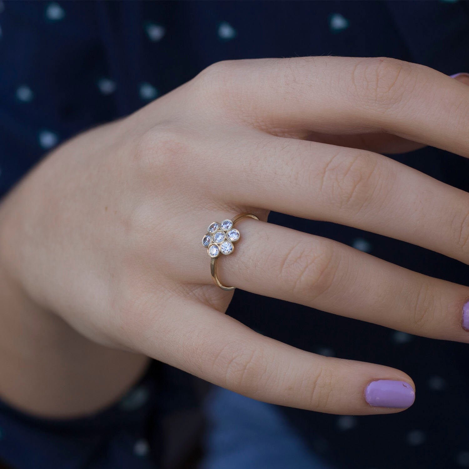 Diamond cluster ring cluster ring gold diamond ring diamond | Etsy