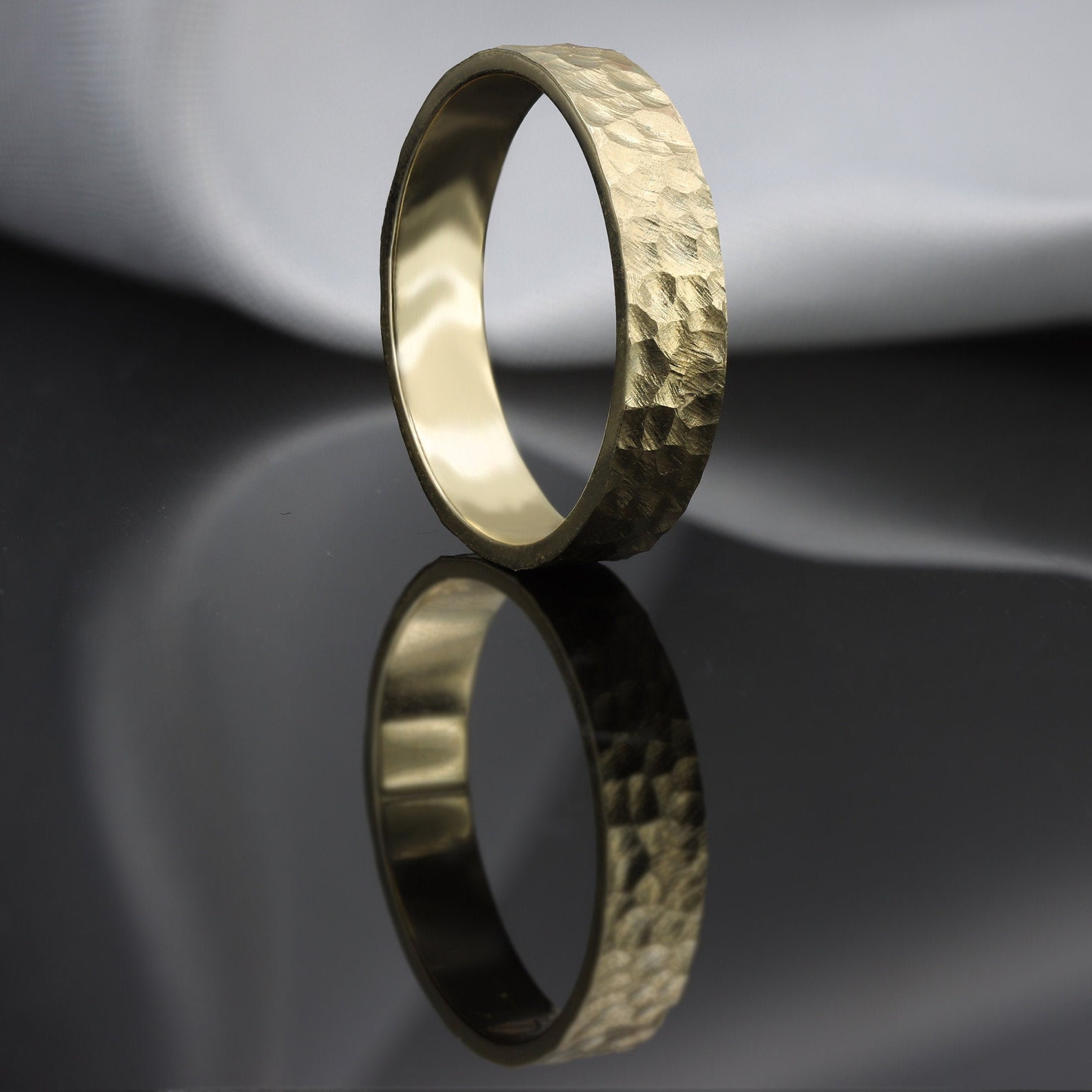 Matte Finish - Hammered Ring - Texture Ring - Wedding Band - Men Rings ...