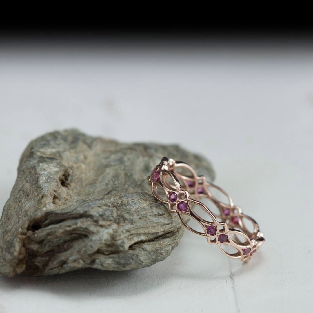 Celtic Eternity Ring - Ruby Ring - July Birthstone - Gold Ring ...