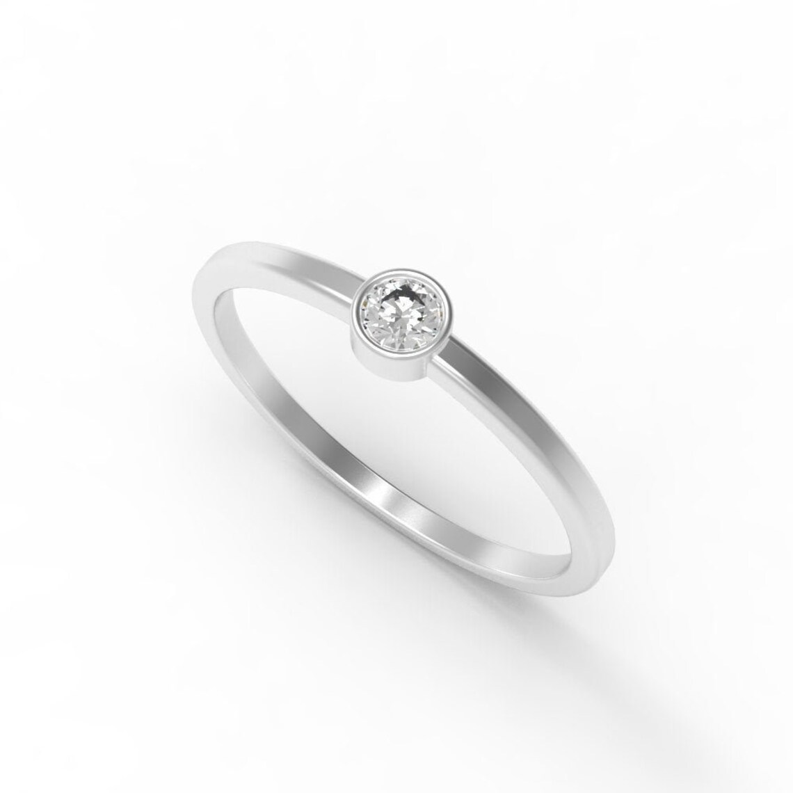 Simple Diamond Ring Diamond Ring Dainty Diamond Ring - Etsy