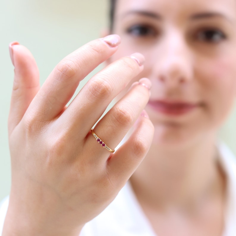 Ruby and Diamond Ring - Gold Ring - Promise Ring - Dainty Ring ...