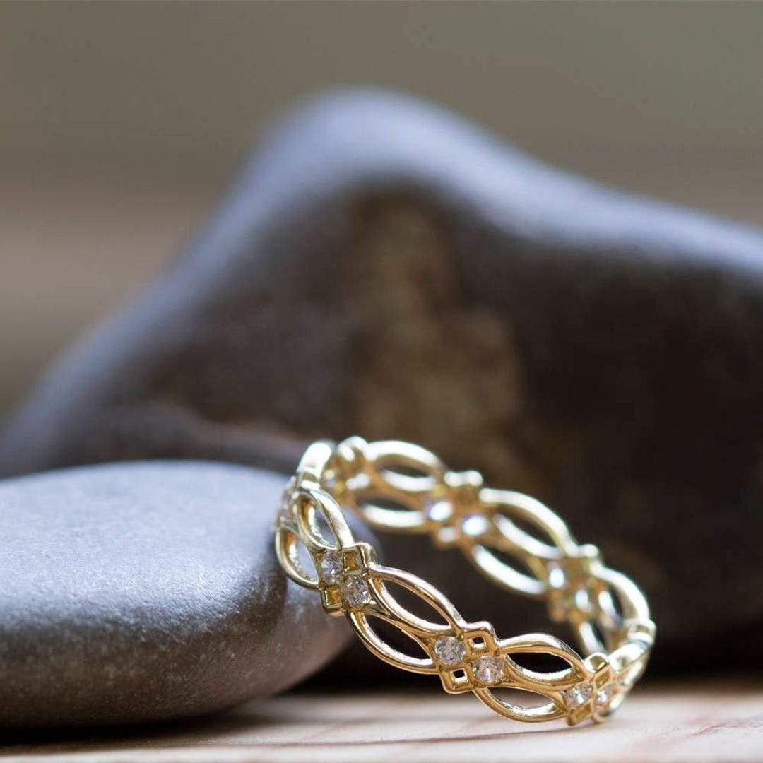 Celtic Ring - Eternity Ring - Diamond Ring - White - Ring - Gold Ring ...