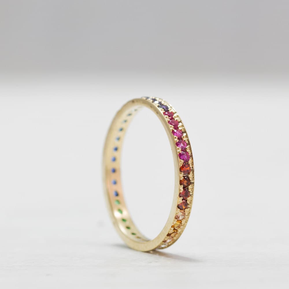 Rainbow Eternity Ring Sapphire Ruby Garnet Blue Topaz - Etsy Canada