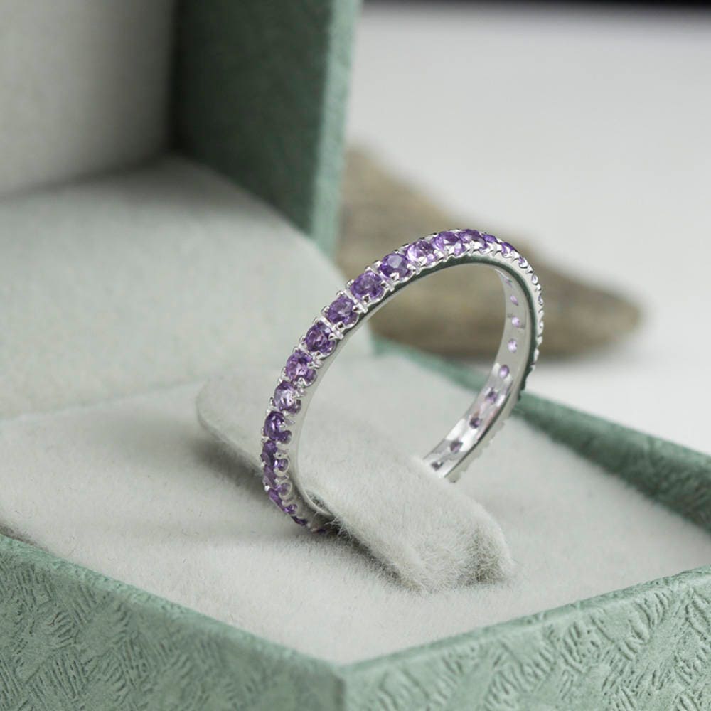 Amethyst Eternity Ring | Etsy