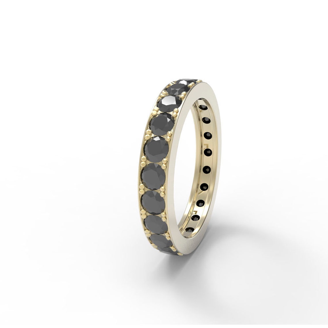 Black Diamond Ring Eternity Ring Natural Diamond Black - Etsy