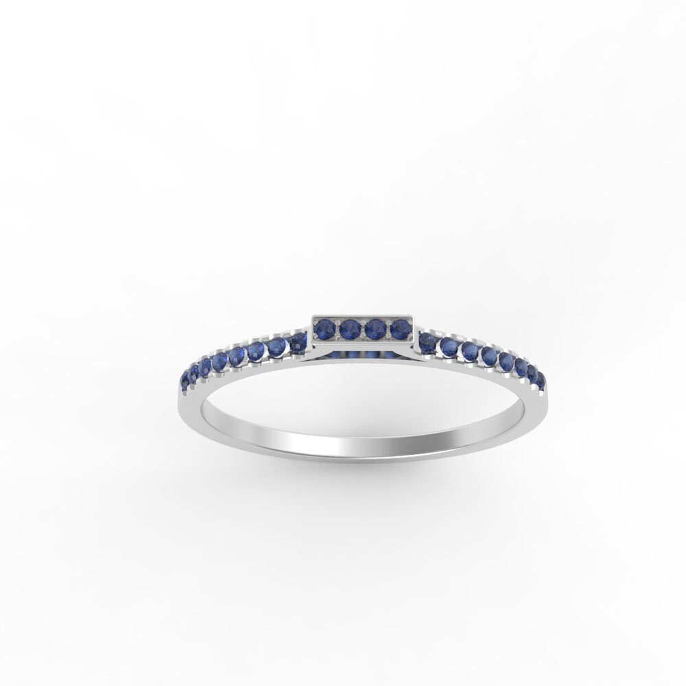 Stackable Ring, 14k Gold Ring, Thin Sapphire Ring, Sapphire Ring ...
