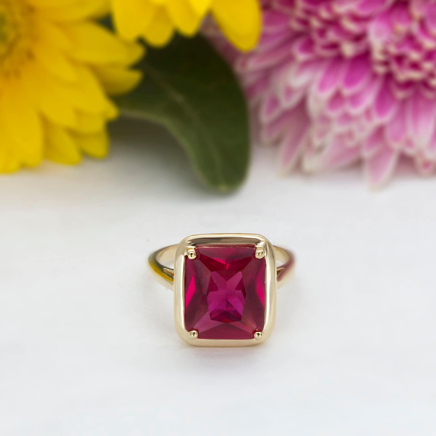 Solitaire Ruby Corundum Ring - Etsy