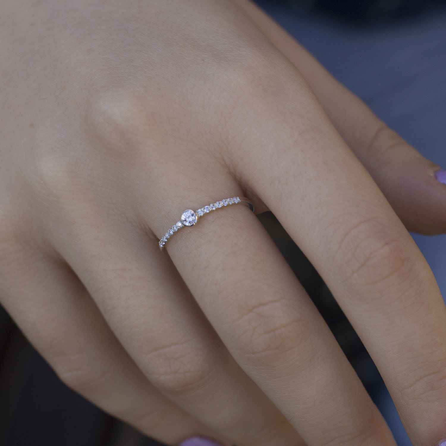 Simple diamond ring diamond ring dainty diamond ring | Etsy