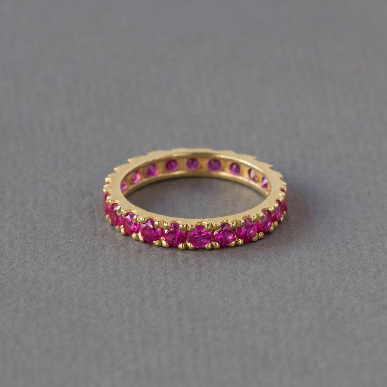 Natural Ruby Eternity Ring Gold Ruby Ring Ruby Gemstone - Etsy