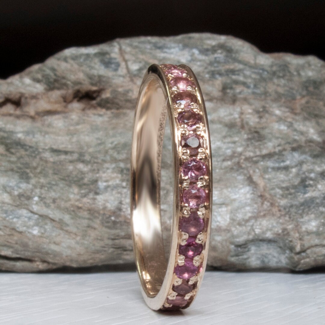 Pink Tourmaline / Eternity Ring / Eternity Band / Handmade Ring ...