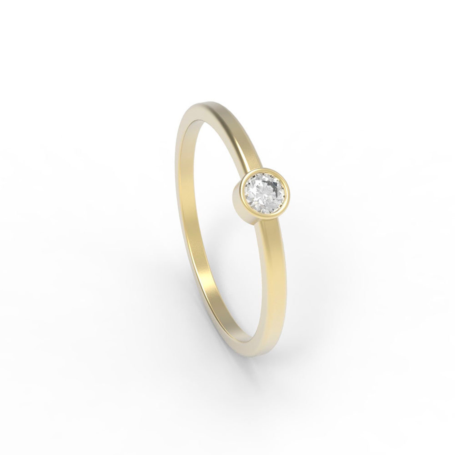 Simple Diamond Ring, Diamond Ring, Dainty Diamond Ring, Minimalist Ring ...