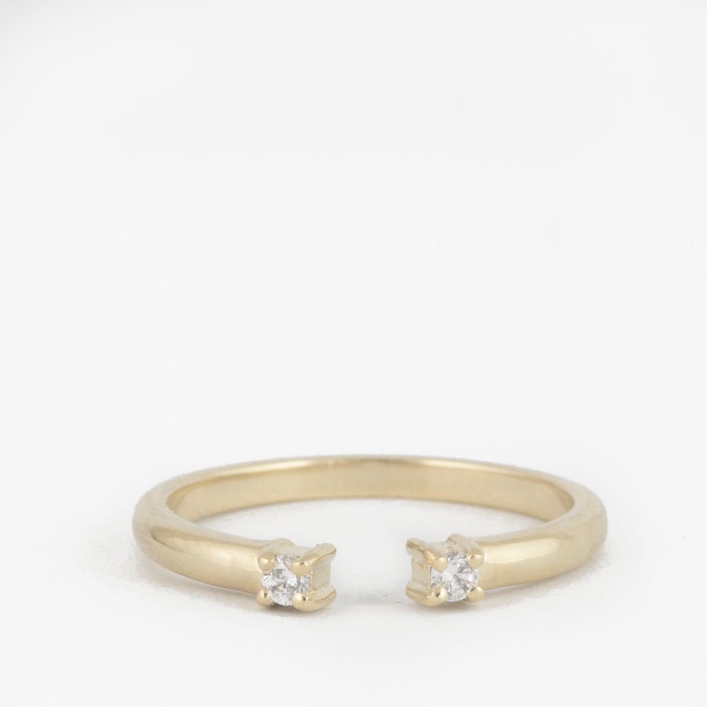 Open Diamond Ring - Diamond Ring- Stacking Ring - Dainty Gold Ring ...