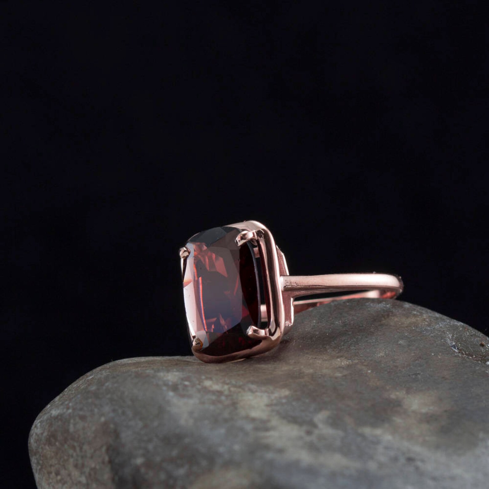 Garnet Ring Garnet Jewelry Rose Goldpink Gold Birthstone | Etsy