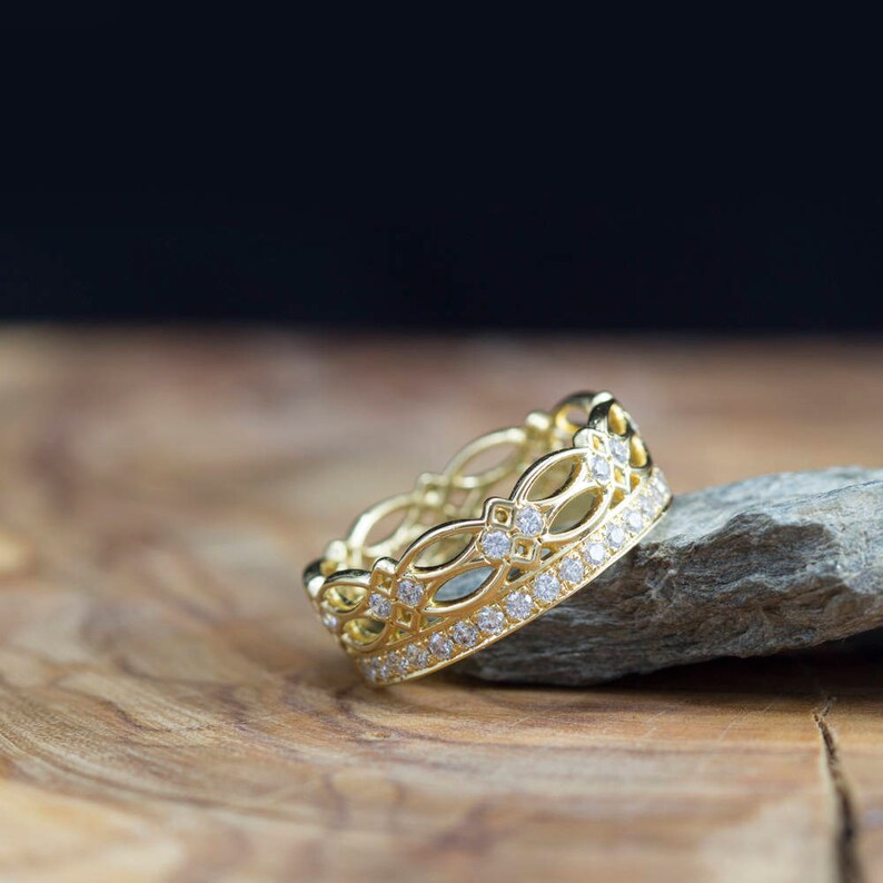 Celtic ring / Eternity ring / Diamond ring / Gothic ring / | Etsy